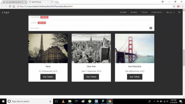 Free Bootstrap Band Member template - kashipara