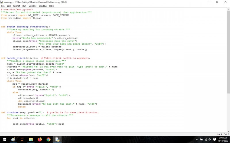 Python Program To Secured Chat Using The Python Tkinter Kashipara